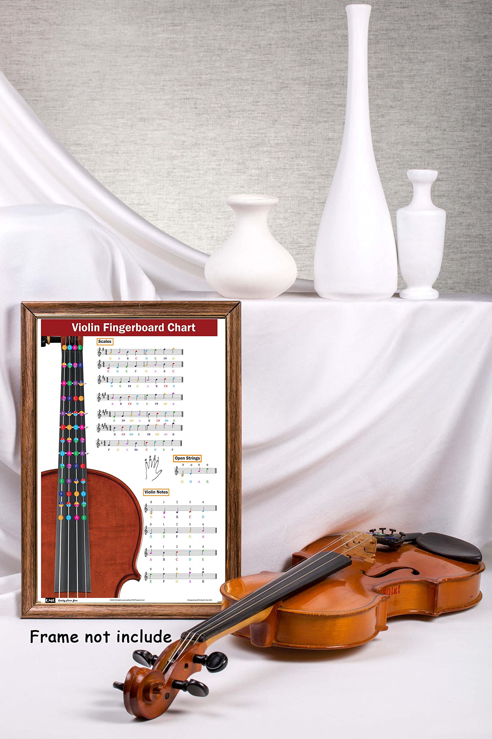 Mua Violin Fingering Chart with Color-Coded Notes, Learn Violin Scales ...