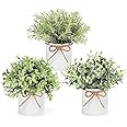 Amazon.com: Mkono Fake Plants in Farmhouse Galvanized Pots Table ...