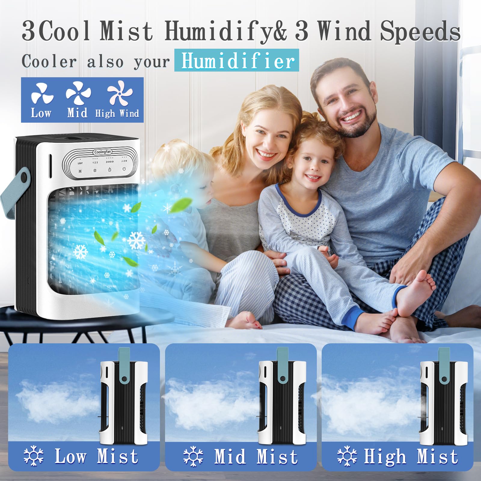 Mua Portable Air Conditioners,Porbable AC 3in1 Mini Air Conditioner 900ML Water Tank,3 Cool Mist ...