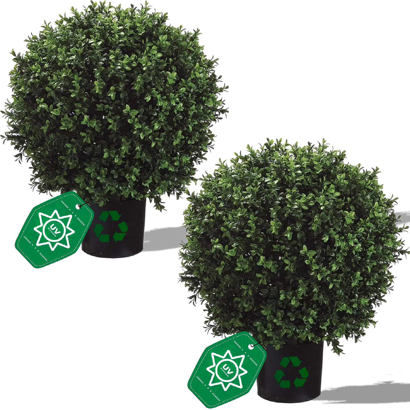 Real Touch Leaves Artificial Topiary Trees, 24" T with 17" W Faux ...