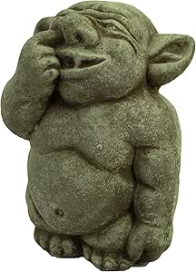 Amazon.com : Ogre Garden Statue Picking Nose Concrete Troll Sculpture ...