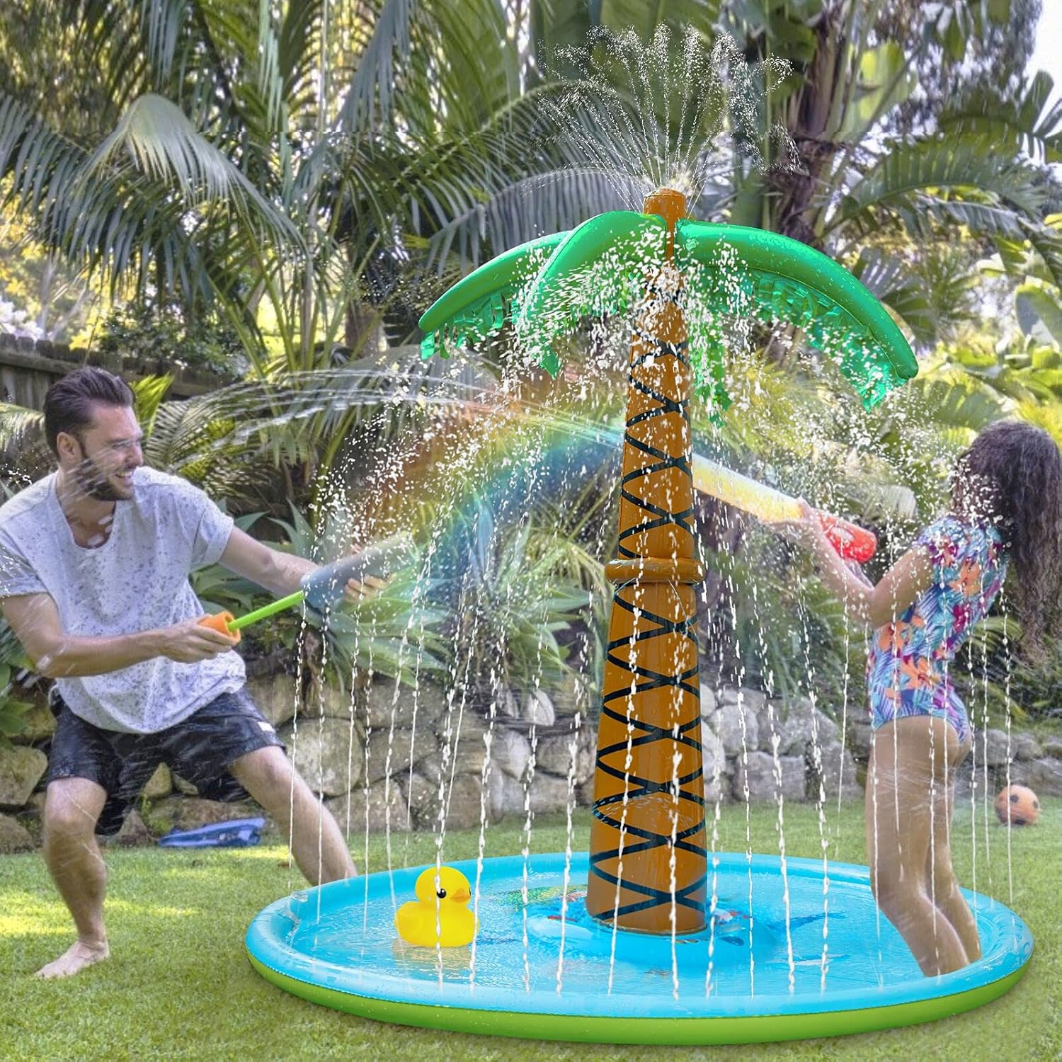 iNeego Sprinkler for Kids 70” Water Sprinkler for Kids with Inflatable ...