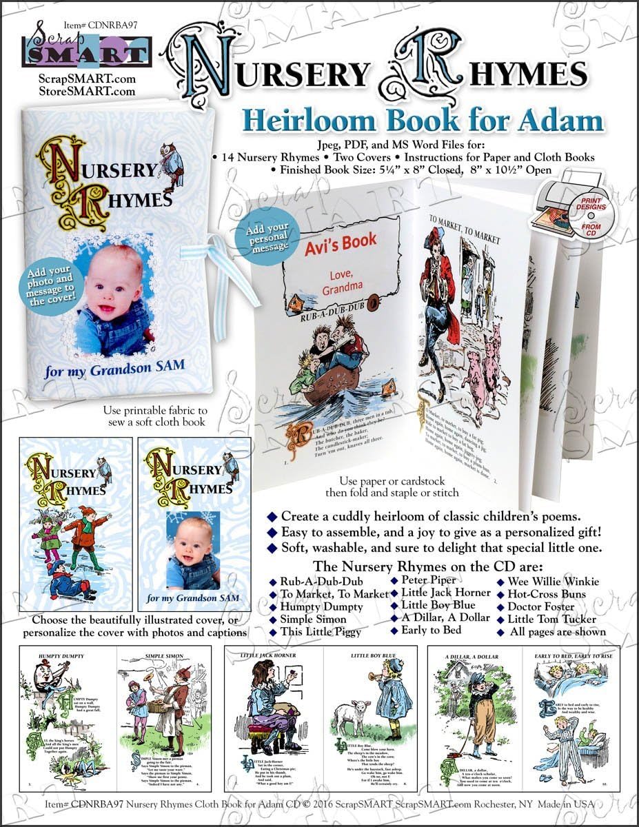 Amazon.com: ScrapSMART - Nursery Rhymes for Adam Childrens Book ...