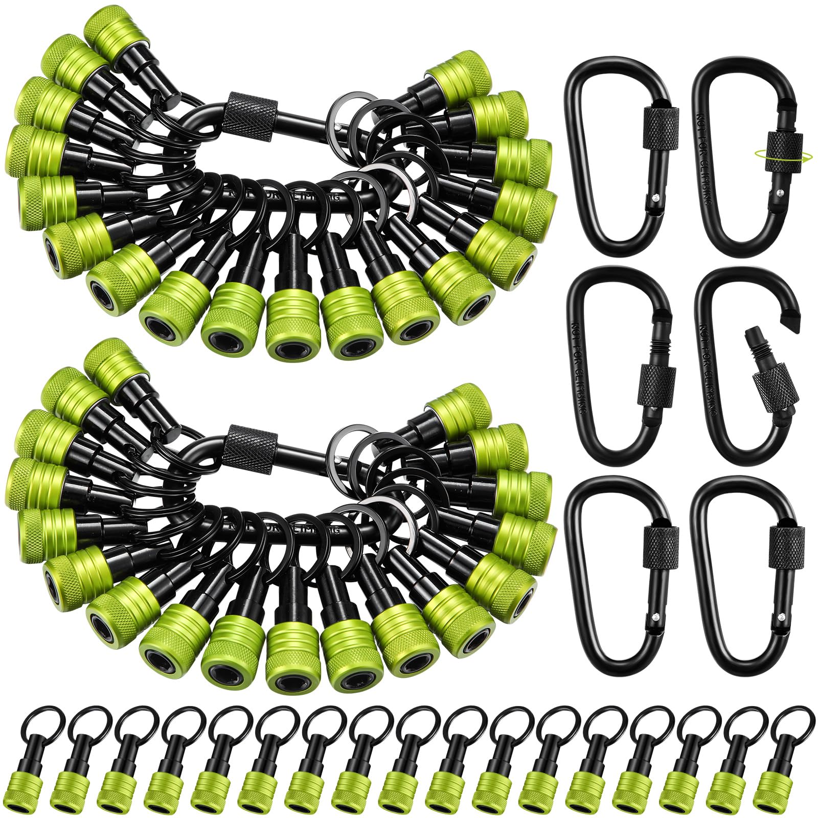 Threlaco 36 Pcs Upgraded Drill Bit Holder Keychain 1/4 Inch Bit Holder ...