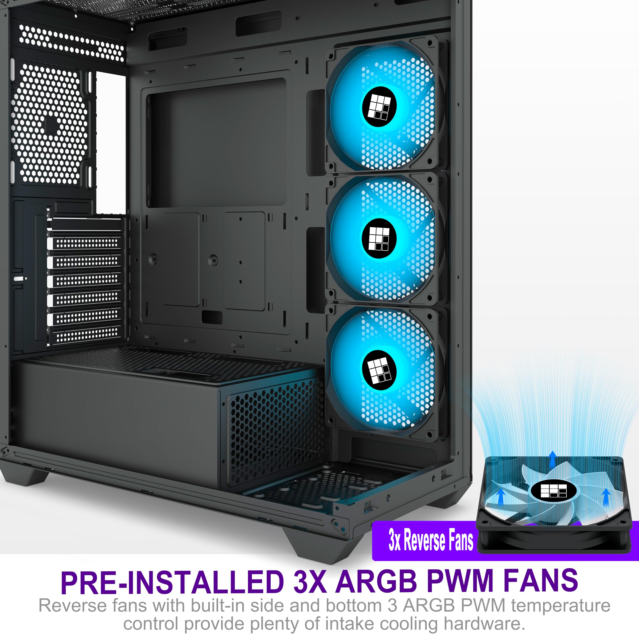 Mua FOIFKIN F3 FOIFKINPC Case - Pre-Installed 4 PWM ARGB Fan, ATX Mid ...