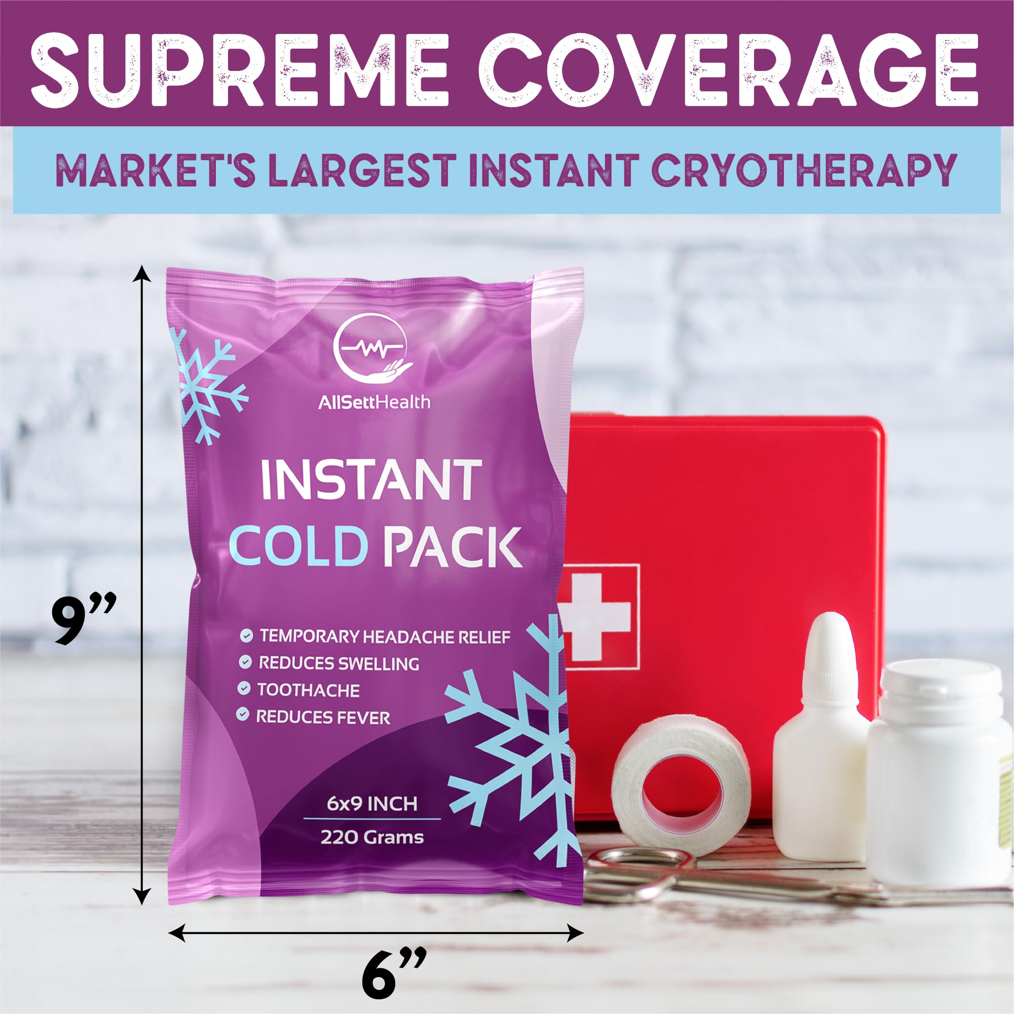 Mua Large Instant Ice Cold Pack (9” x 6”) - 24 Packs Disposable Instant ...