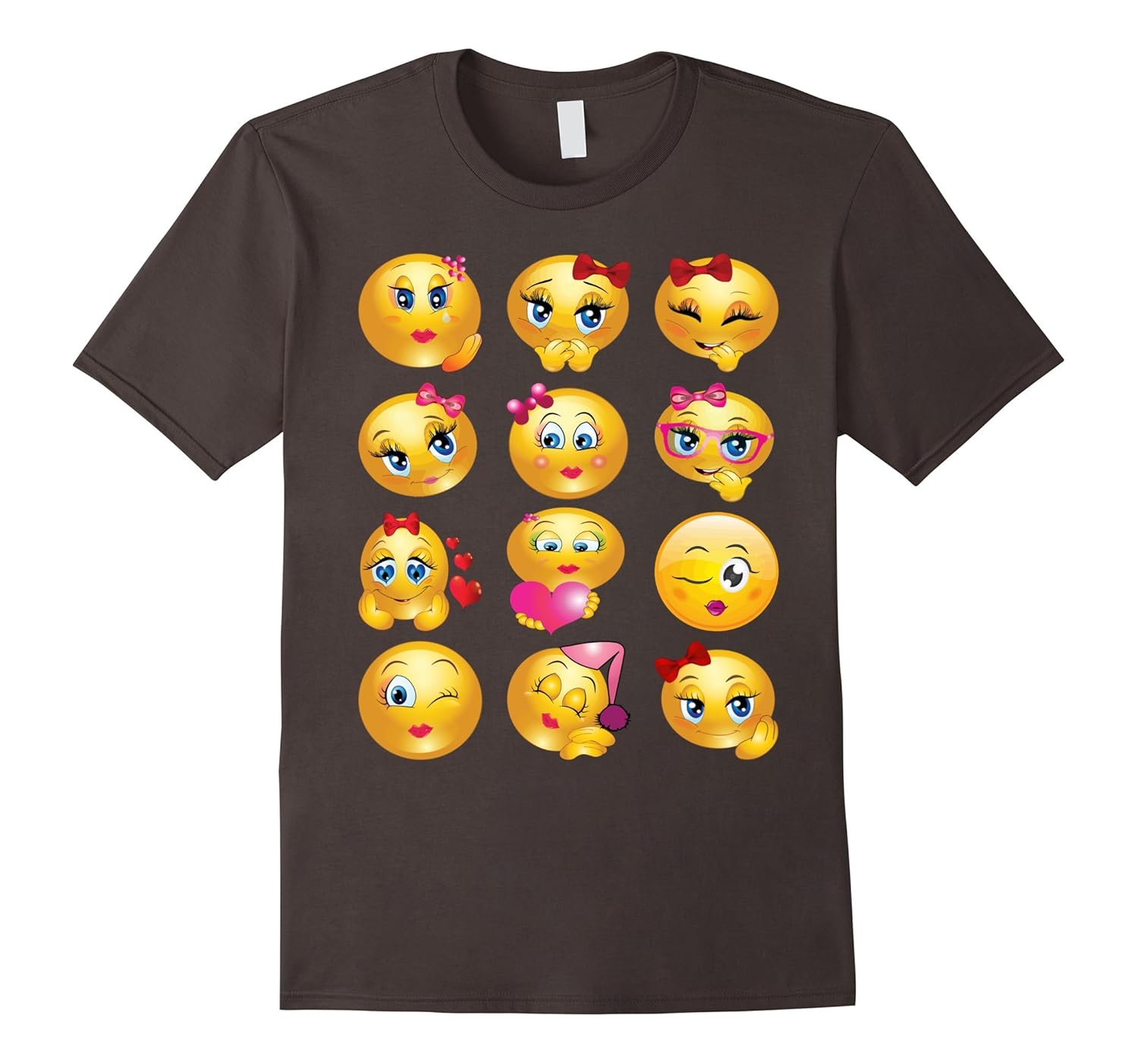 Cute Girl Emoticons Emoji T-Shirt for Awesome Girls-CD – Canditee