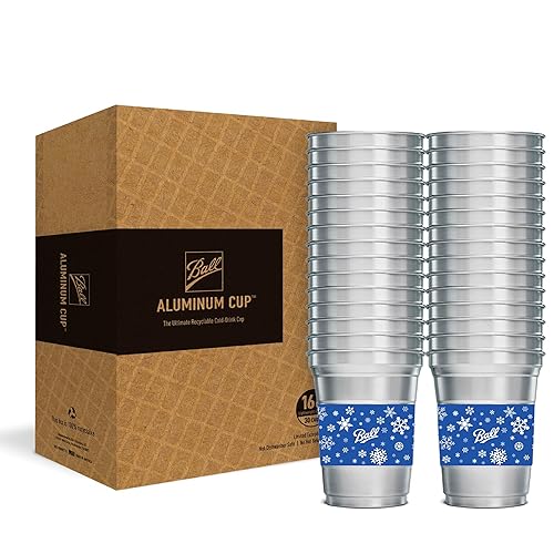 Ball Aluminum Cup Recyclable Party Cups, Winter Seasonal Design, 16 oz ...