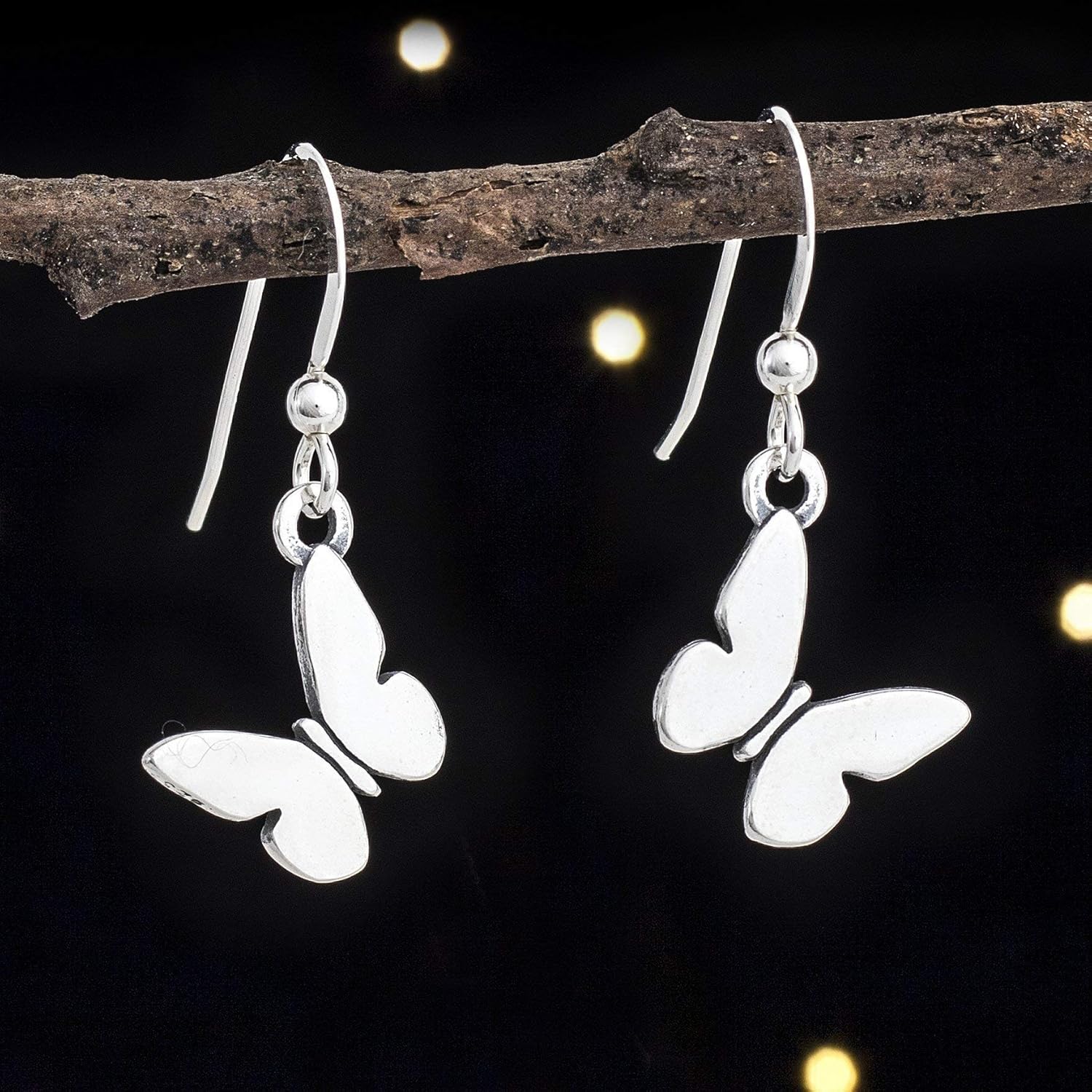 Amazon.com: Sterling Silver Butterfly Earrings - Small, Double Sided ...
