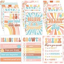 Retro Boho Classroom Decor ZOIIWA 12 Retro Groovy Classroom Posters ...