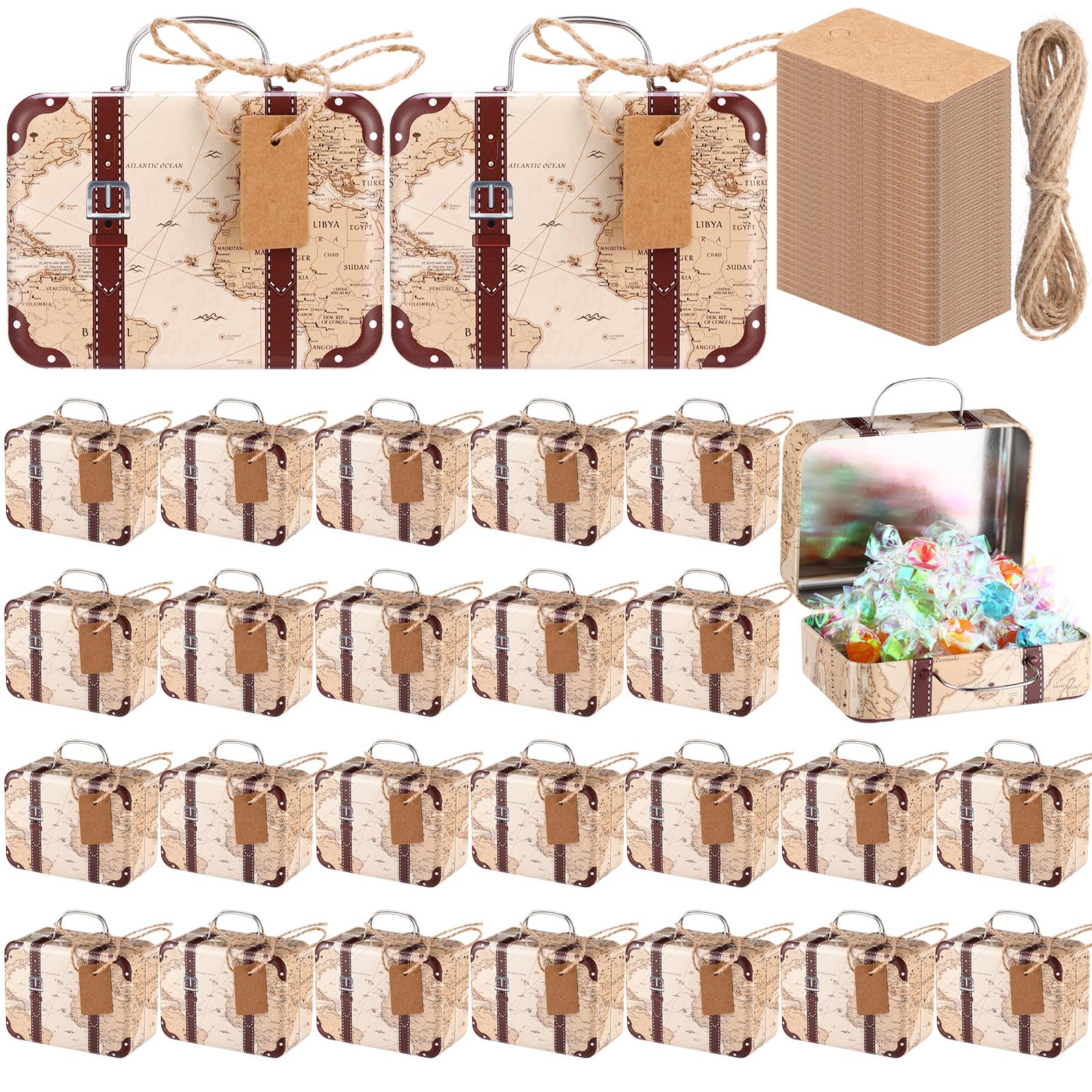 RimCereal 24 Pieces Mini Suitcase Boxes Candy Party Favor Box,Small ...