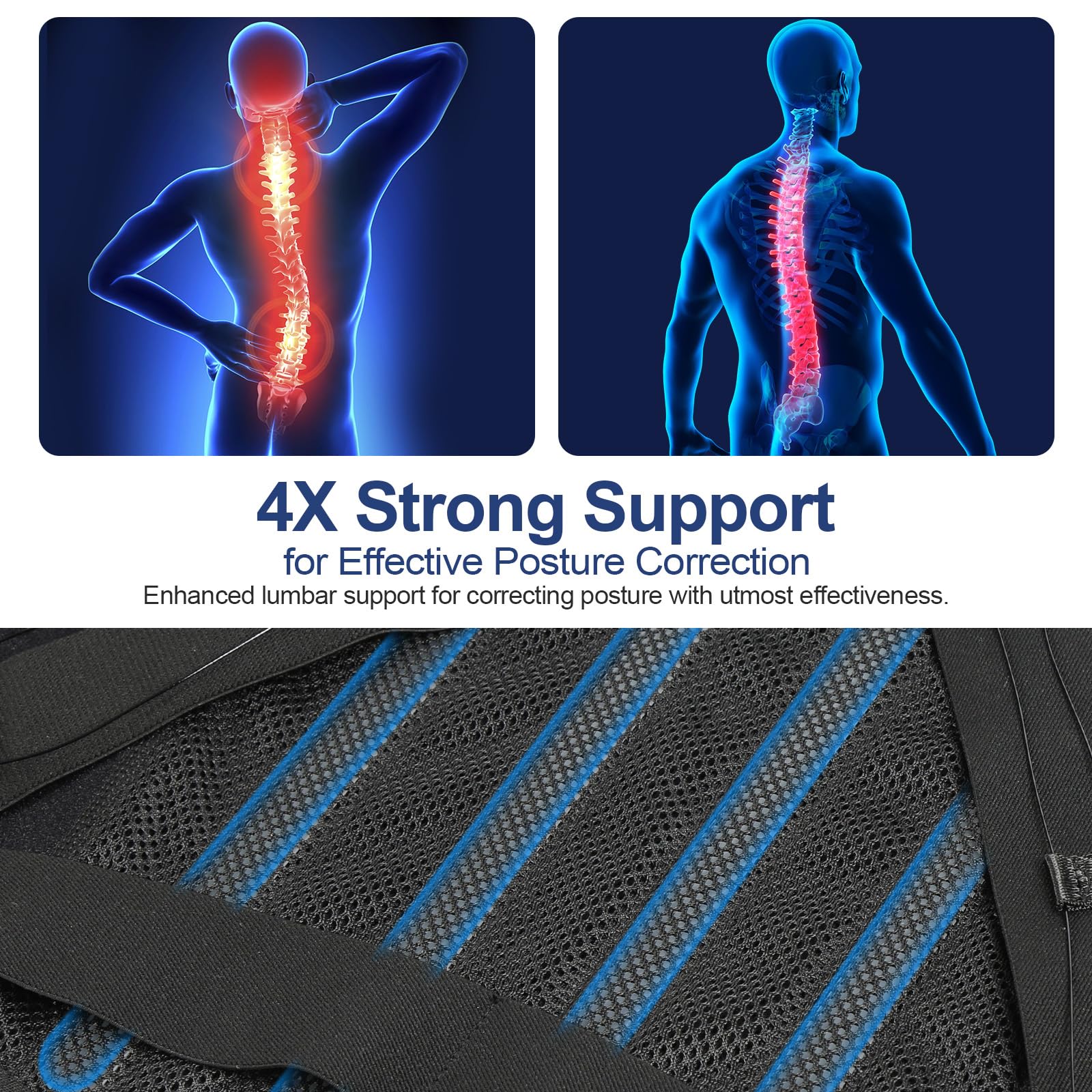 Mua Adjustable 2 in 1 Back Brace and Posture Corrector for Men and ...