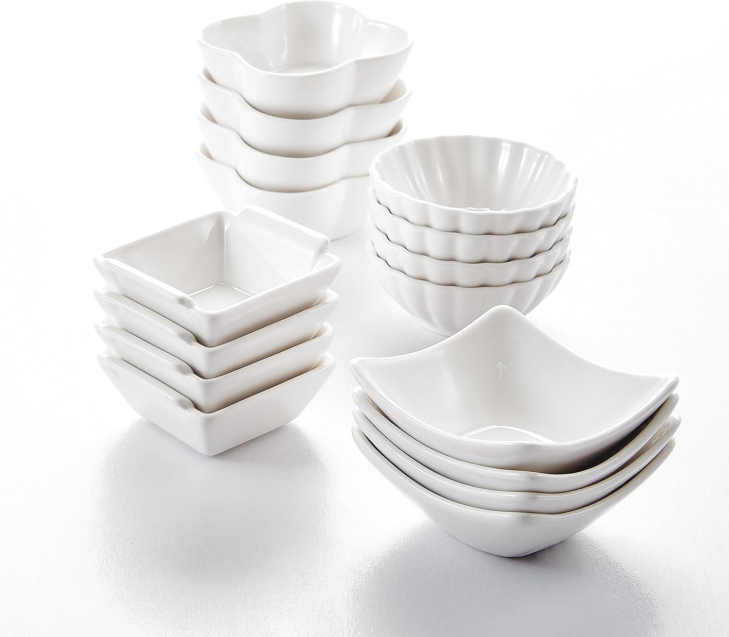 MALACASA 16pcs Ramequin Bol à Sauce Tapas Apéritif Porcelaine Céramique ...