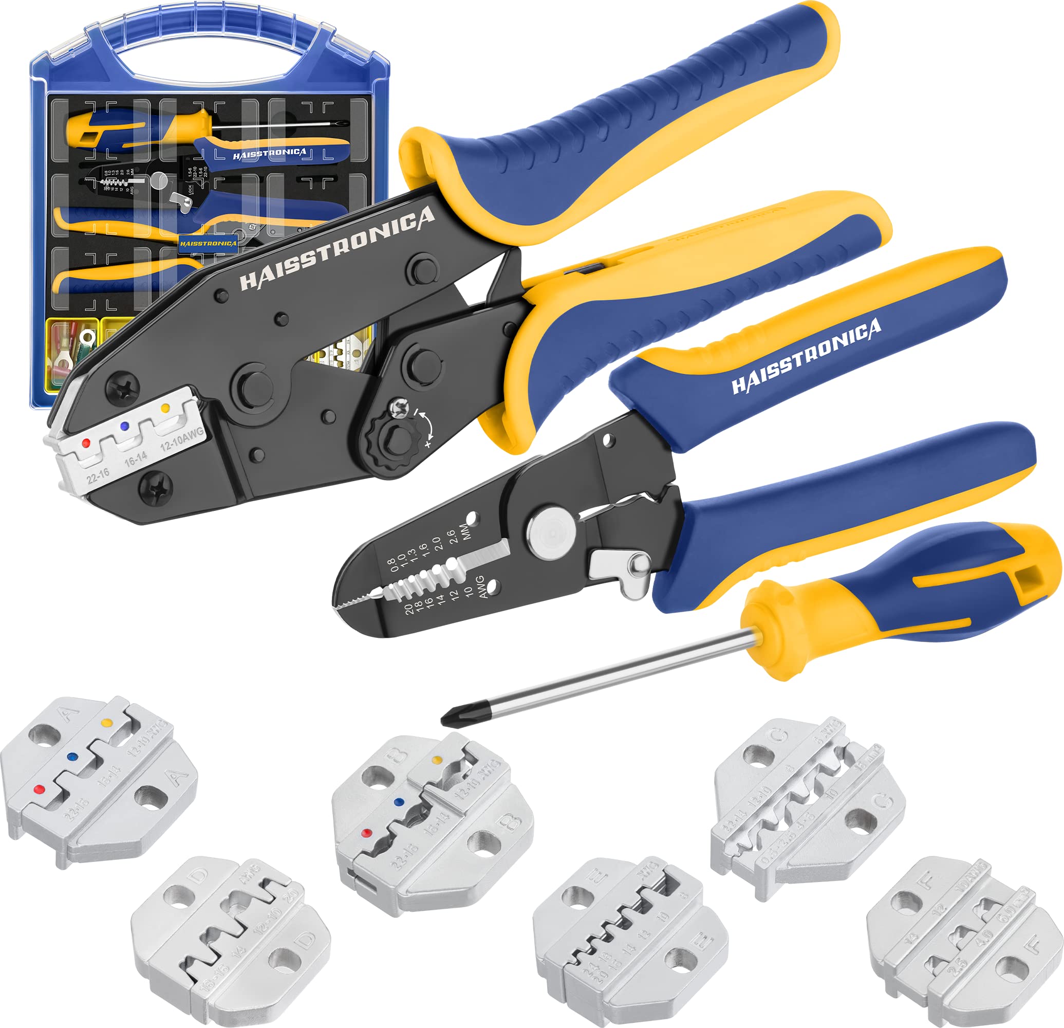 haisstronica Crimping Tool Set - 6PCS Crimping Die for Heat Shrink ...