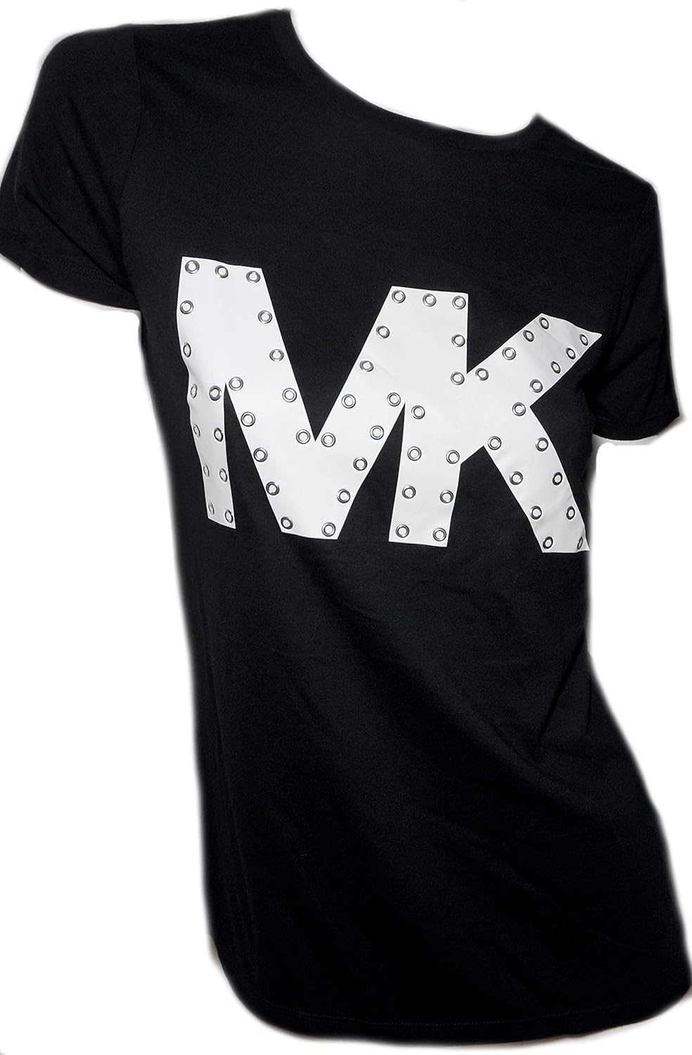 Amazon.com: Michael Kors Womens Black/White Short Sleeve T Shirt MK ...