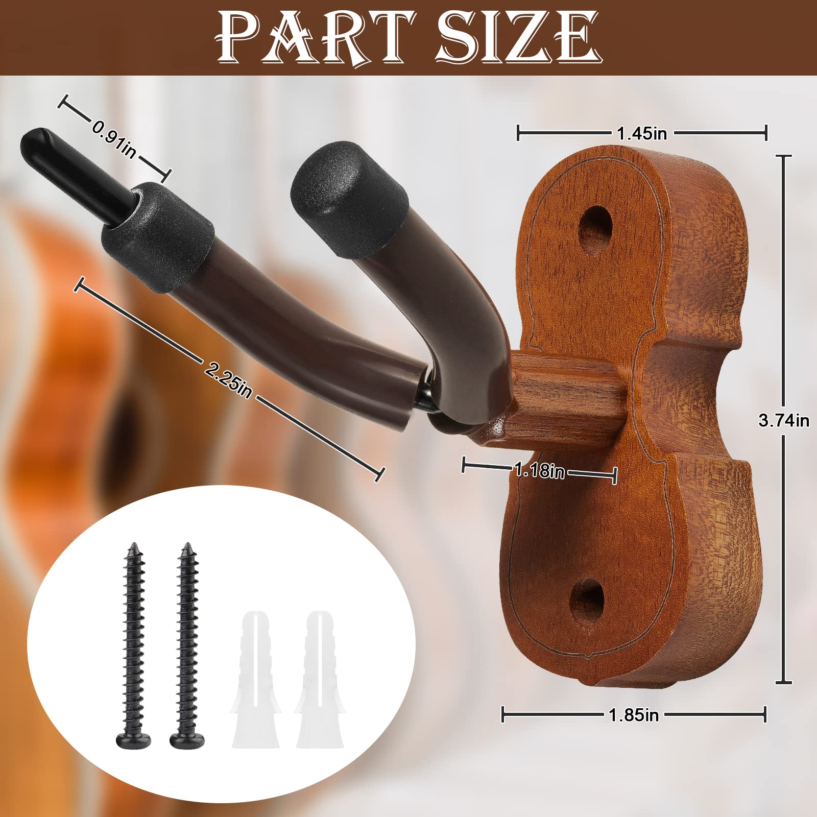 Mua Violin Wall Mount Violin Hanger with Bow Hook, Rosewood Violin ...