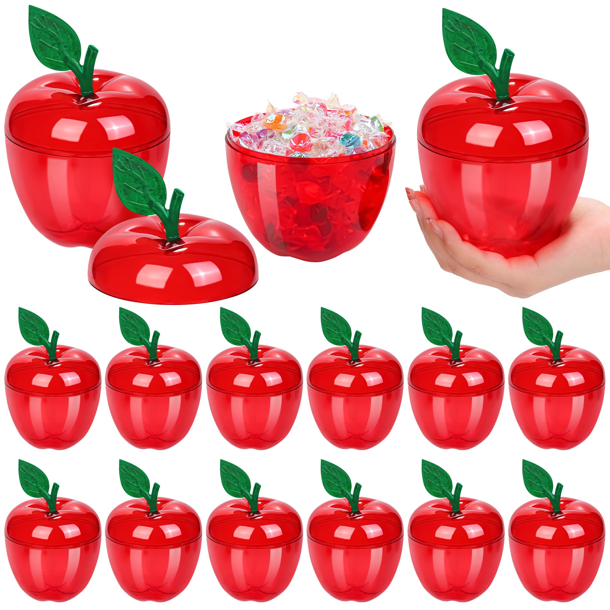 Aneco 12 Pack Red Apple Container Teacher Appreciation Gift Candy Box ...