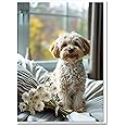 Amazon.com : Cavapoo with Flowers All Occasions Greeting Card - Dog ...