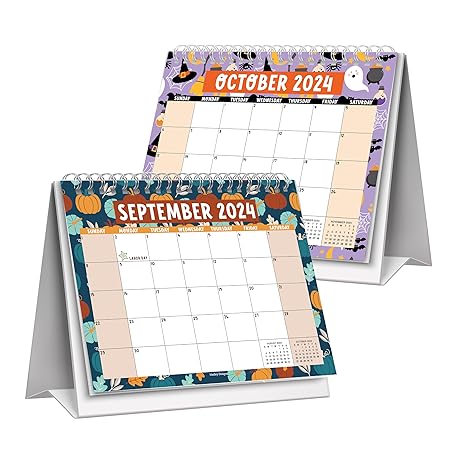 Mua Doodle Small Desk Calendar 2024 Standing Flip - Desktop Calendar ...