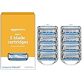 Amazon.com: Amazon Basics 5-Blade Razor Refills for Men with Dual ...