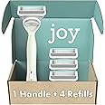 Amazon.com: joy Razors for Women, 1 Handle, 4 Razor Blade Refills, Teal ...