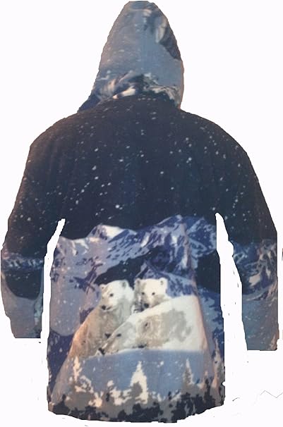 bosotn POLAR BEAR FLEECE JACKET NEW HOODED FLEECED FUR LINED THERMAL ...