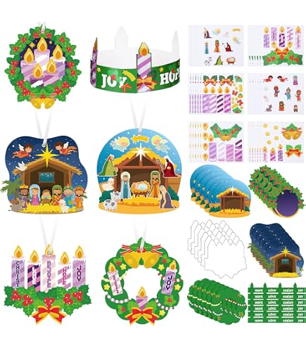 Advent Bulletin Board Set Poen 24 Set Christmas Advent Wreath Craft Kit ...