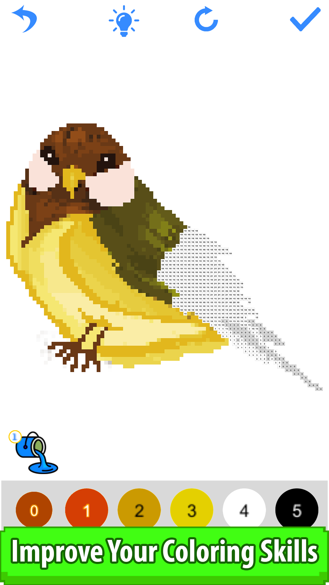 Amazon.com: Birds Pixel Art - Paint by Number, Sandbox Coloring Pages ...