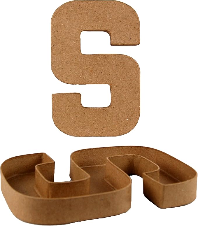 Country Love Crafts 8.25-inch/ 20.5cm Letter S Shaped Box Papier Mache ...