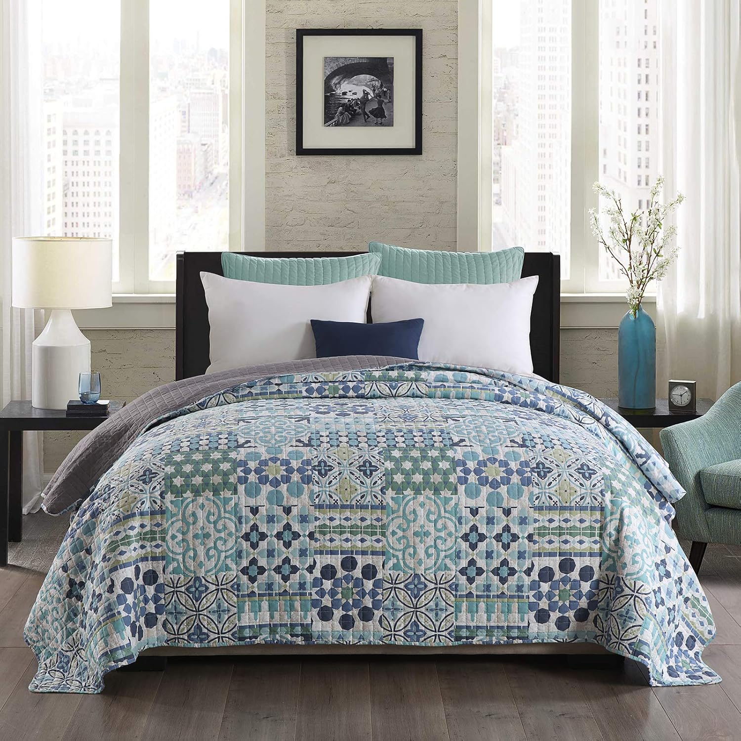 WOLTU BD13m03 Couverture de lit Couvre-lit 220x240 cm matelassée pour ...