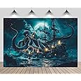 Amazon.com : CHNYWORK 7x5ft Halloween Pirate Ship Backdrop Creppy ...
