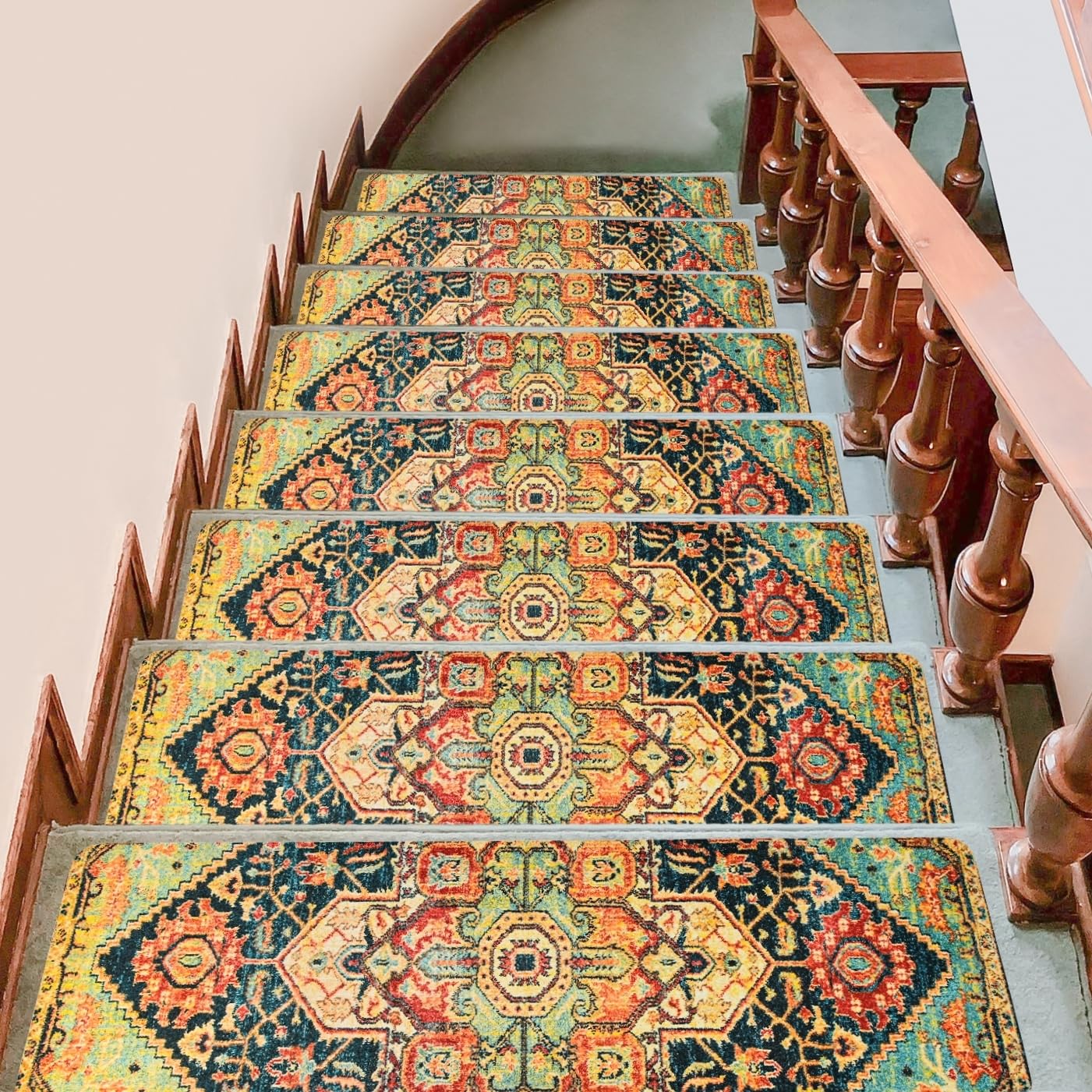 RIMAYA 9"x30" Wider Rubber Stair Treads Non-Slip Step Mats Indoor for ...