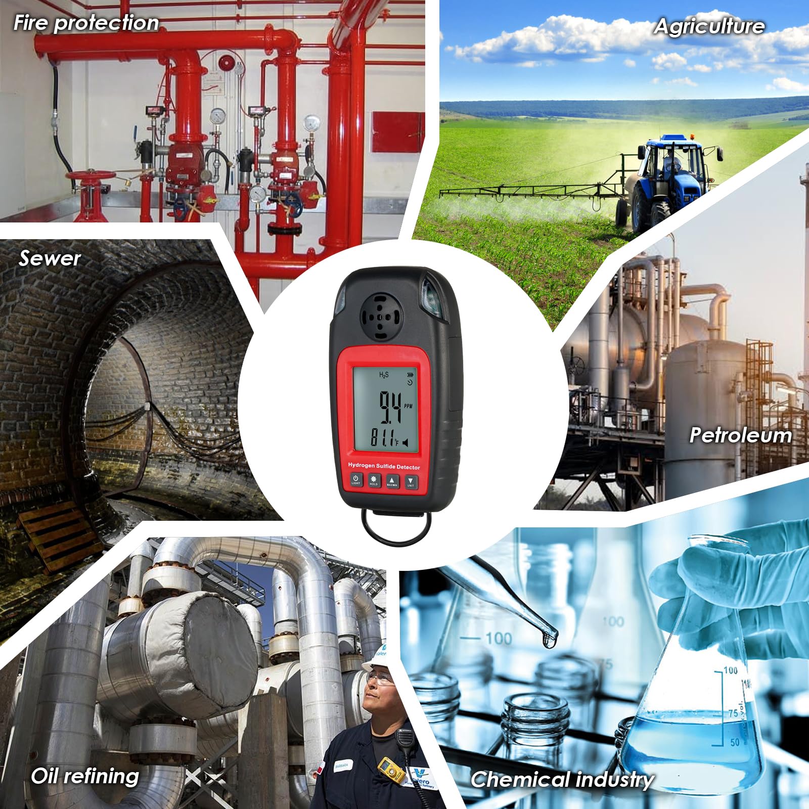 Mua H2S Monitor H2S Gas Detector Portable Hydrogen Sulfide Detector Gas ...