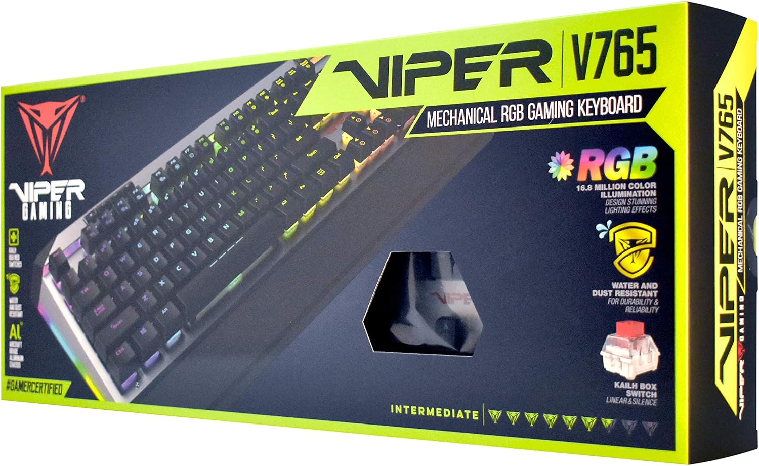 Viper Gaming V765 Mechanical RGB Illuminated Gaming Keyboard w/Media ...