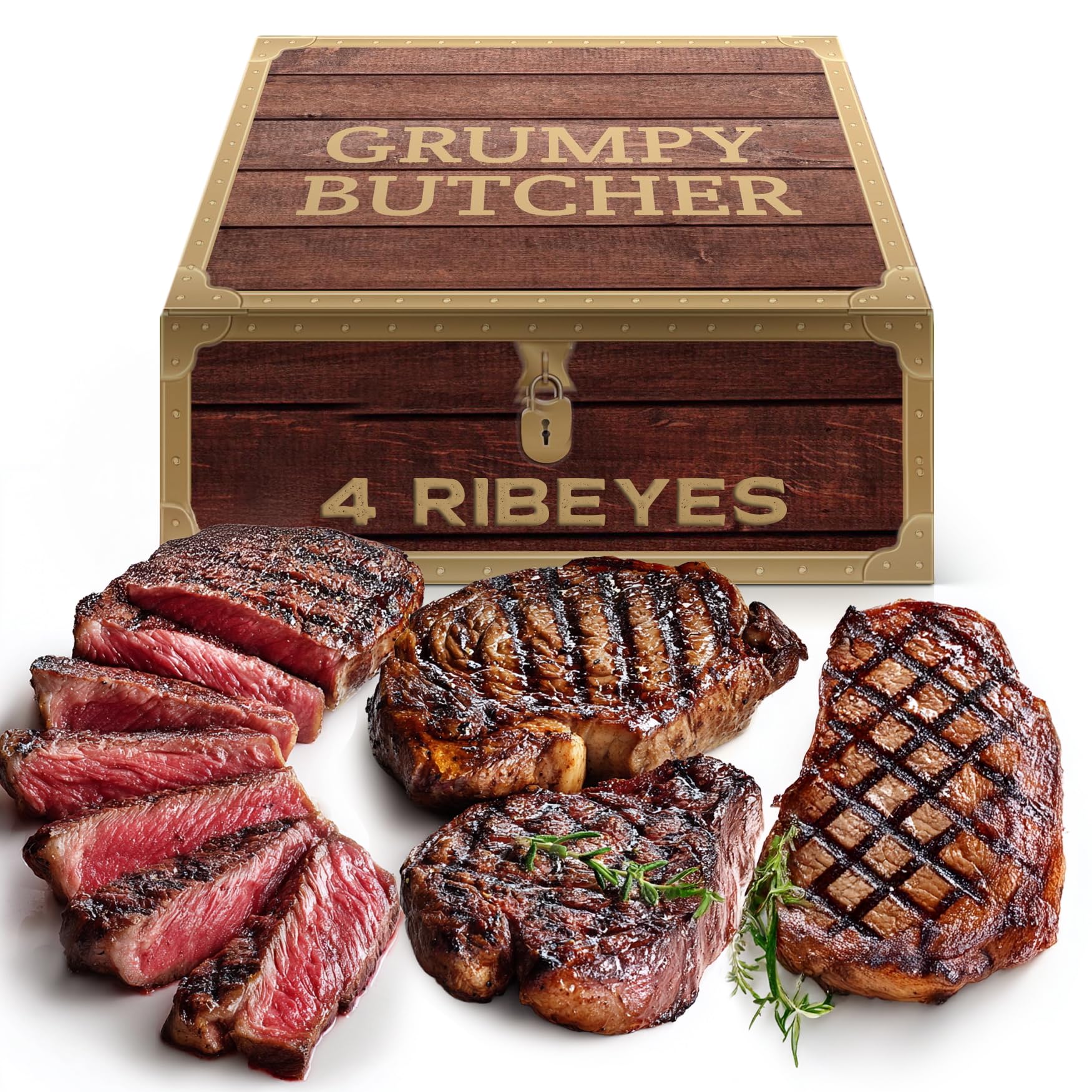 Mua Grumpy Butcher Large Ribeye Steaks, 4 Pack (14 oz each) - Prime ...