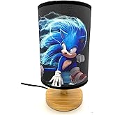 Table Lamp Super Sonic Bedside Night Light Wood Base Room Decoration or ...