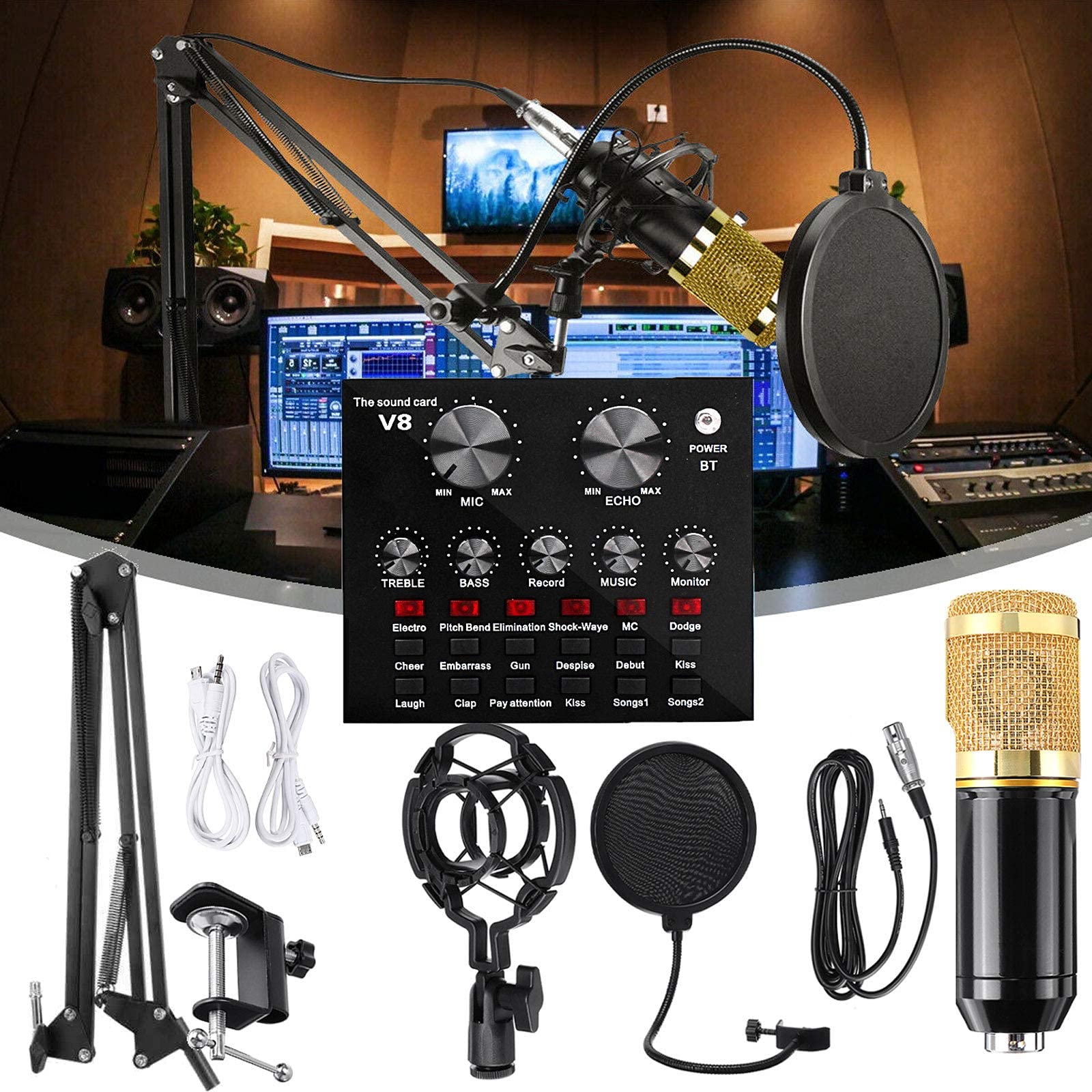 Mua Bm-800 Microphone Kit with Live Sound Card, Condenser Microphone ...