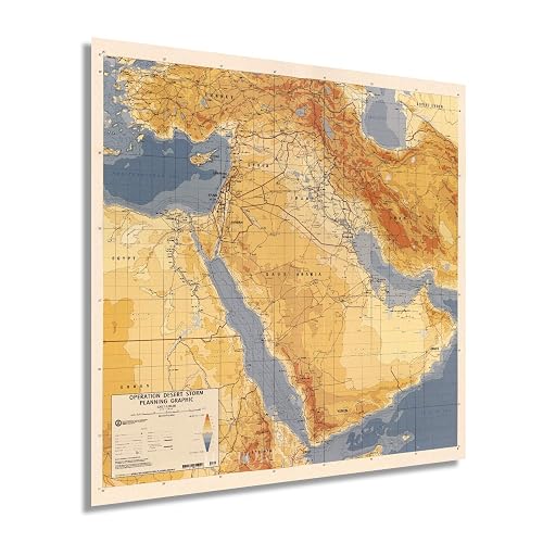 HISTORIX 1991 Operation Desert Storm Map - 24x24 Inch Operation Desert ...
