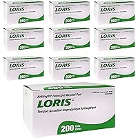 Loris Antiseptic 70% Isopropyl Alcohol (10 Pack | 2000 Pads) : Amazon ...