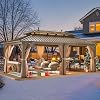 YITAHOME 12x20 ft Hardtop Gazebo with Nettings and Curtains, Outdoor ...