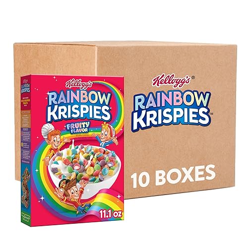 Kellogg's Rainbow Krispies Breakfast Cereal, Kids Snacks, Family ...
