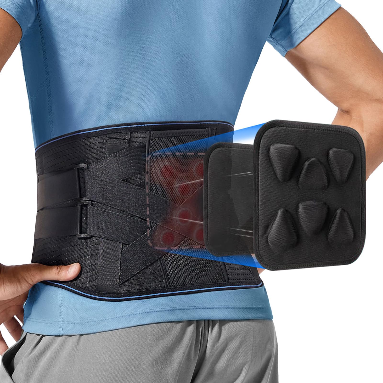 EGJoey Adjustable Back Brace for Lower Back Pain & Sciatica Relief ...