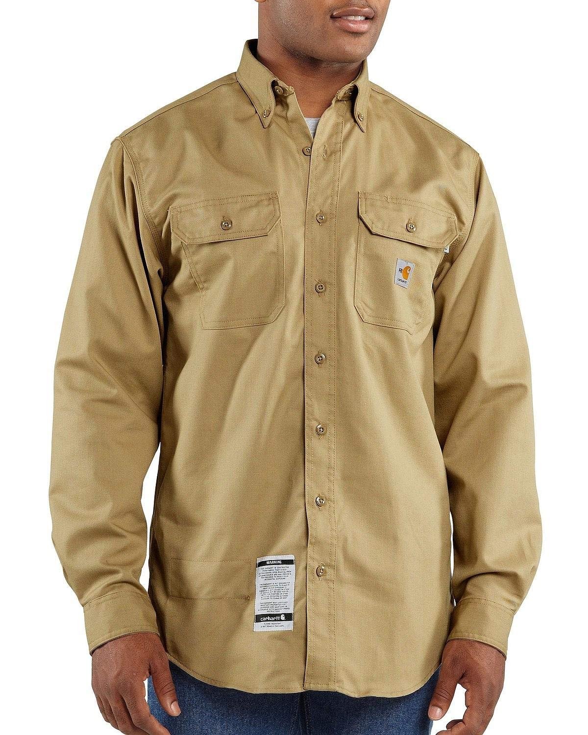 Carhartt mens Flame Resistant Classic Twill (Big & Tall) button down ...
