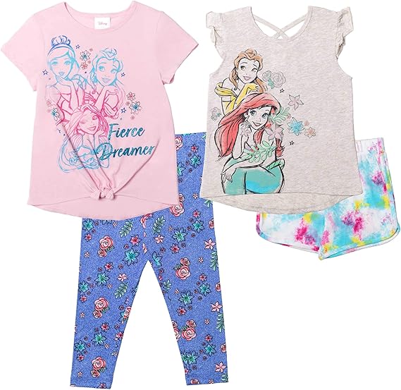 Disney Princesses Toddler Girls 4 Piece Mix n' Match Shorts & Legging ...