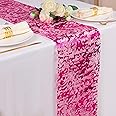 Amazon.com: Snowkingdom Hot Pink Table Runner 49 Feet Golden Metallic ...