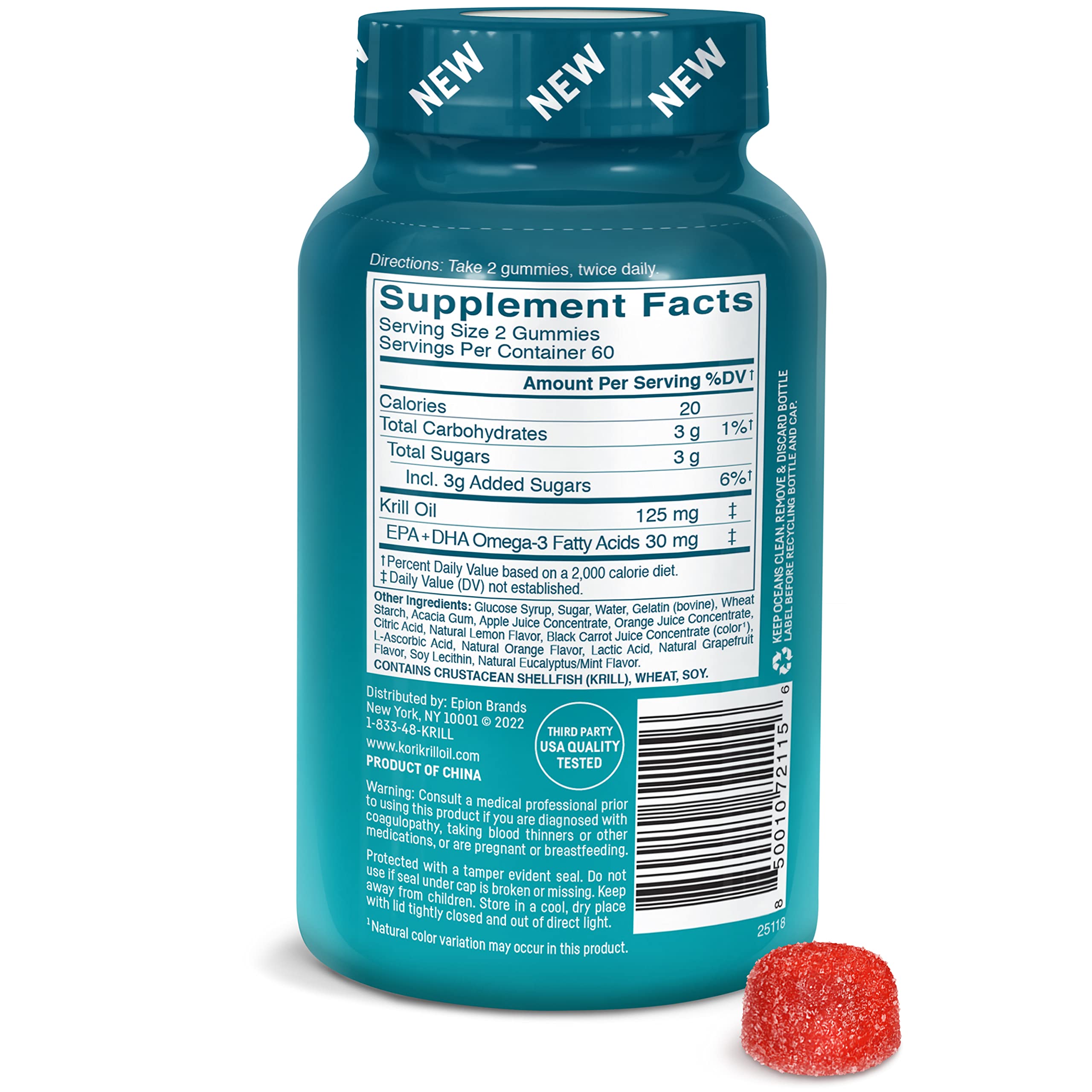Mua Kori Krill Oil Omega-3 Gummies for Adults | Supports Heart, Brain ...