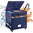 Amazon.com: DocSafe File Box with Lock, 2-Layer Fireproof Document Box with Wheels,Collapsible ...