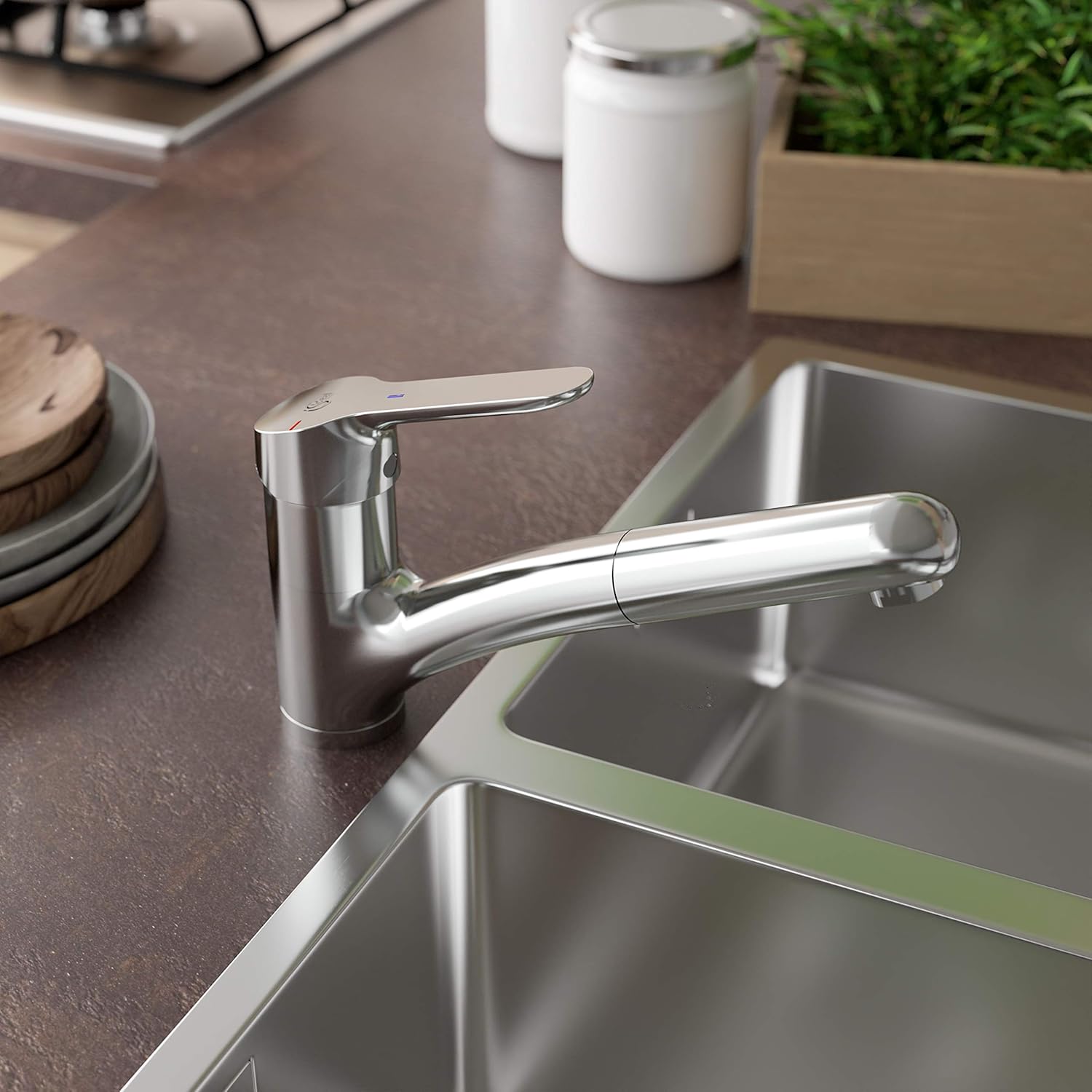Ideal Standard BC143AA Ceraflex Single Lever Kitchen Mixer on Sink ...