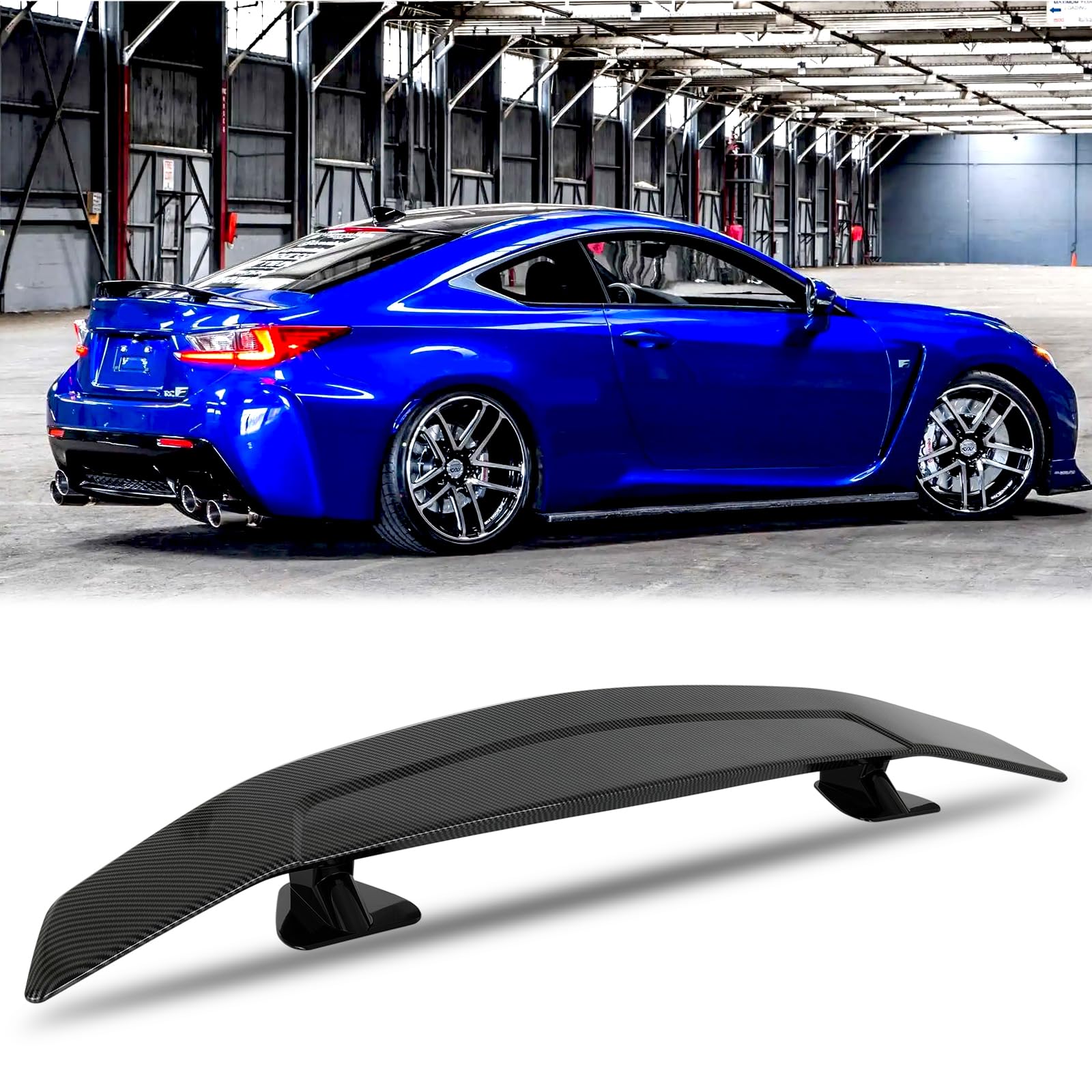 JMTBNO 46Inch Universal Rear Spoiler, Carbon Fiber ABS Sport Style ...