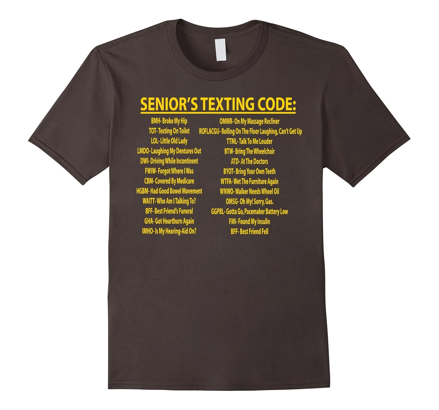 Senior Citizen Texting Code T-Shirt – FUNNY GIFT-Art – Artvinatee